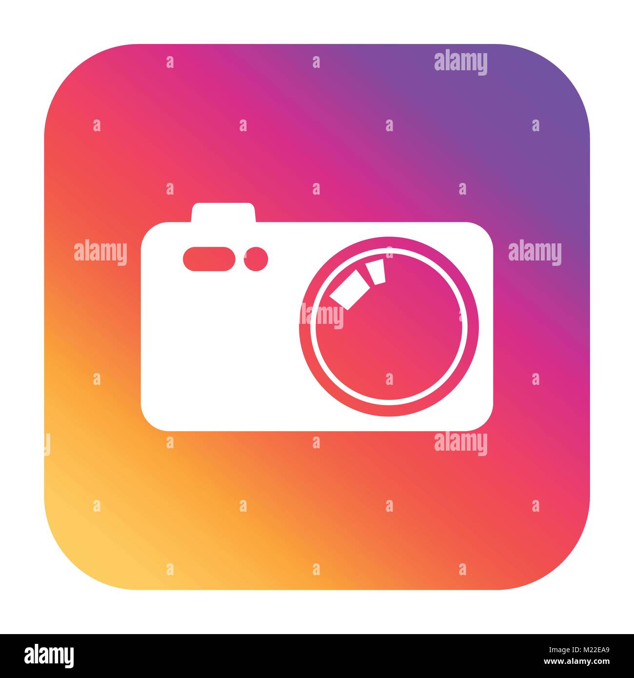 Camera icon on gradient background. Flat vector illustration Stock ...