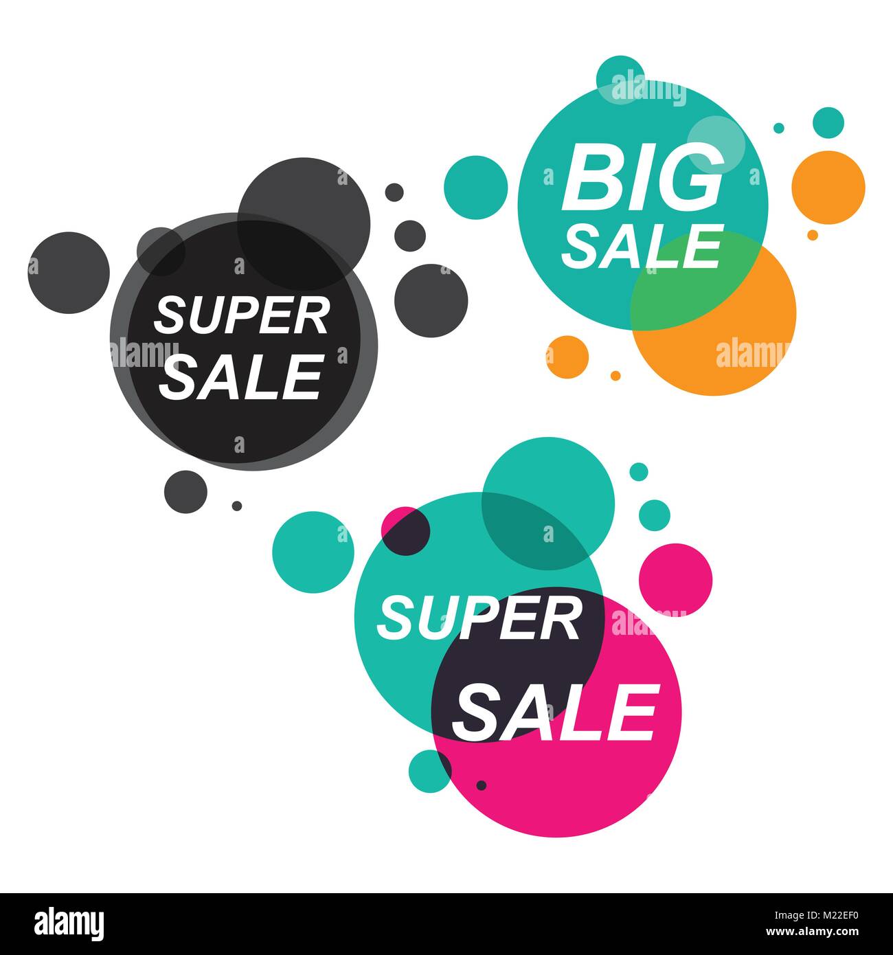 Set of the sale stickers in flat style. Modern pictogram for business ...