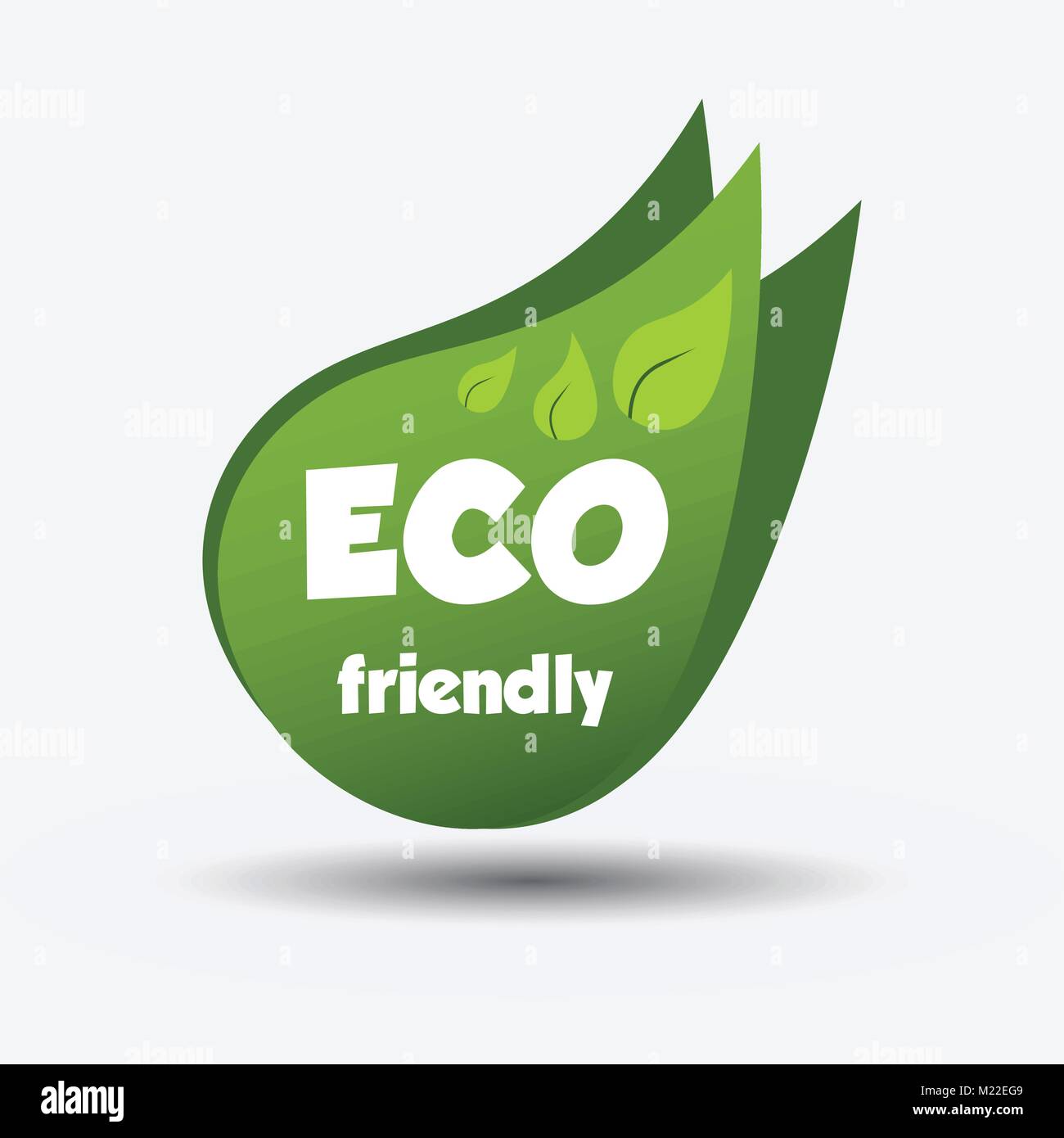 Eco friendly green leaf. Flat vector illustration Stock Vector Image ...