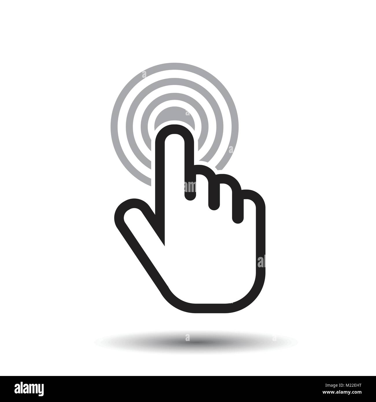 Click hand icon. Cursor finger sign flat vector. Illustration on white ...