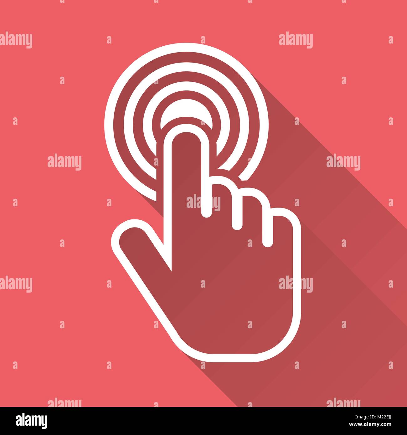 Click hand icon. Cursor finger sign flat vector. Illustration with long ...