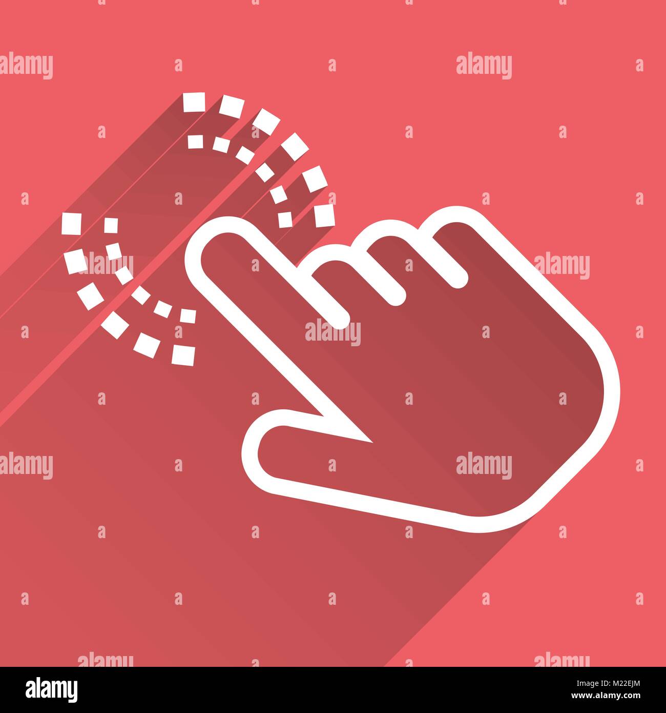 Click hand icon. Cursor finger sign flat vector. Illustration with long ...