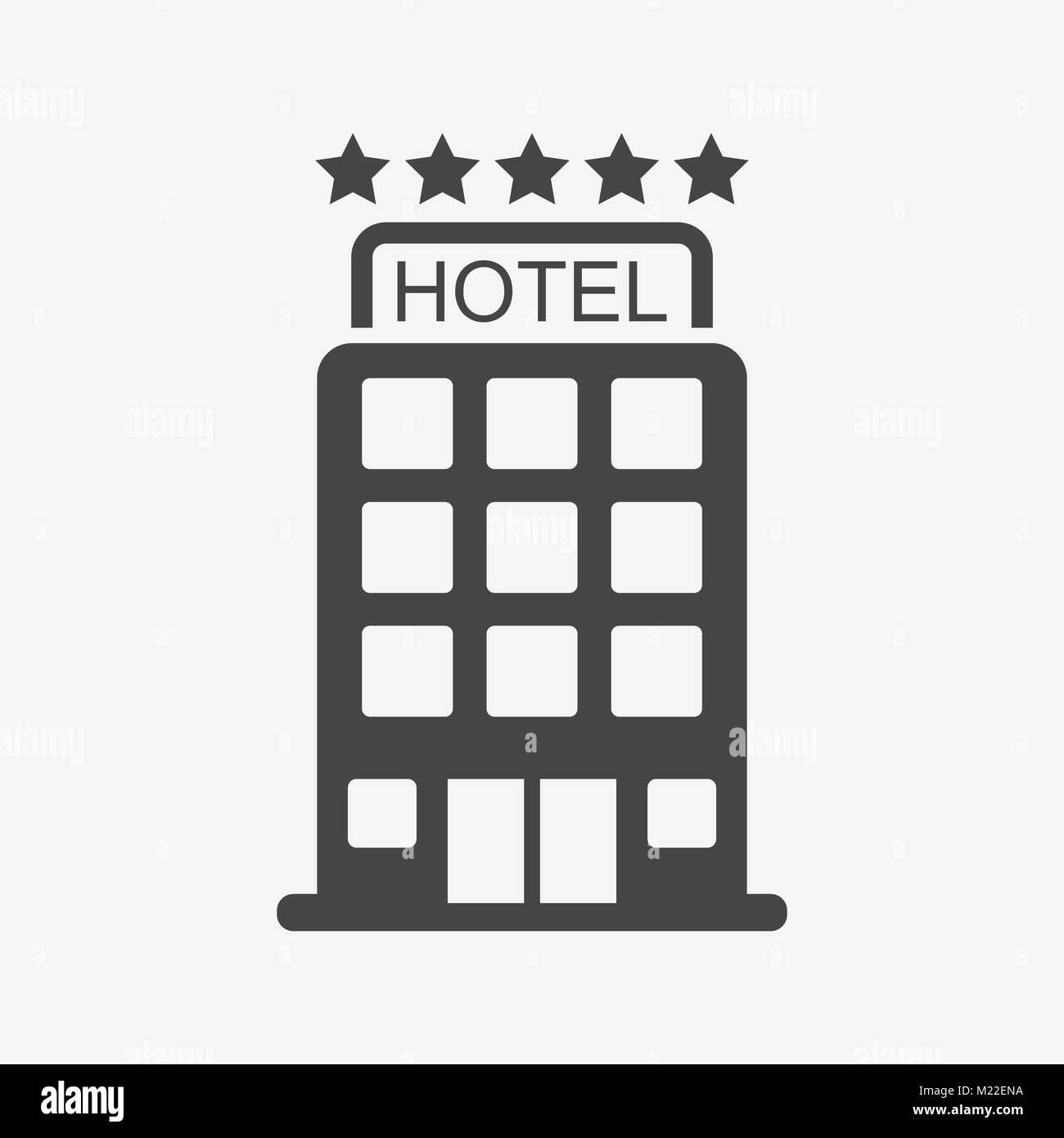 Hotel icon isolated on white background. Simple flat pictogram for ...
