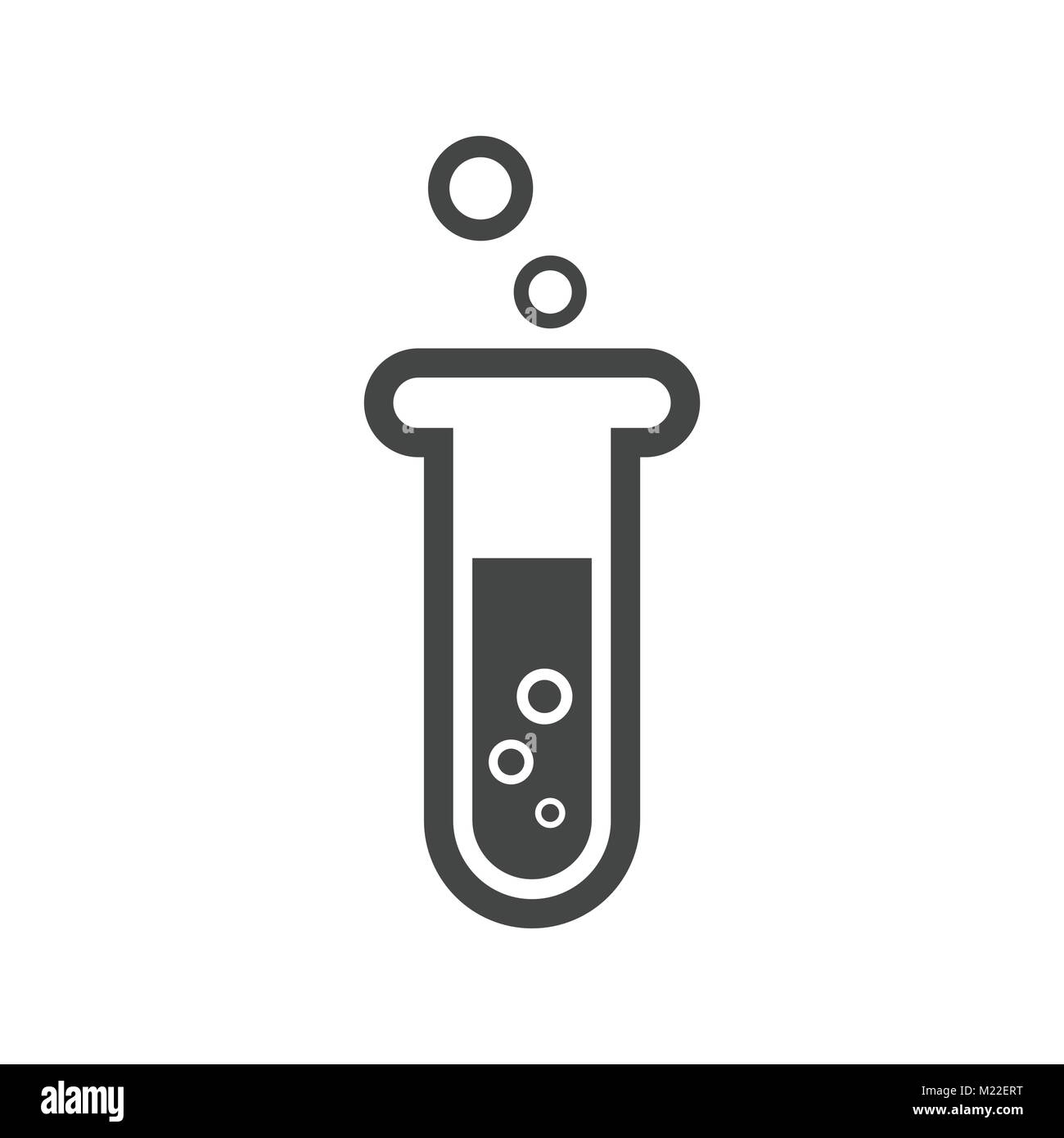 Chemical test tube pictogram icon. Laboratory glassware or beaker ...