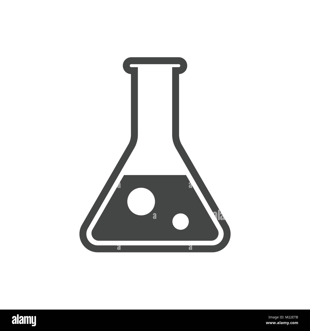 Chemical test tube pictogram icon. Laboratory glassware or beaker ...