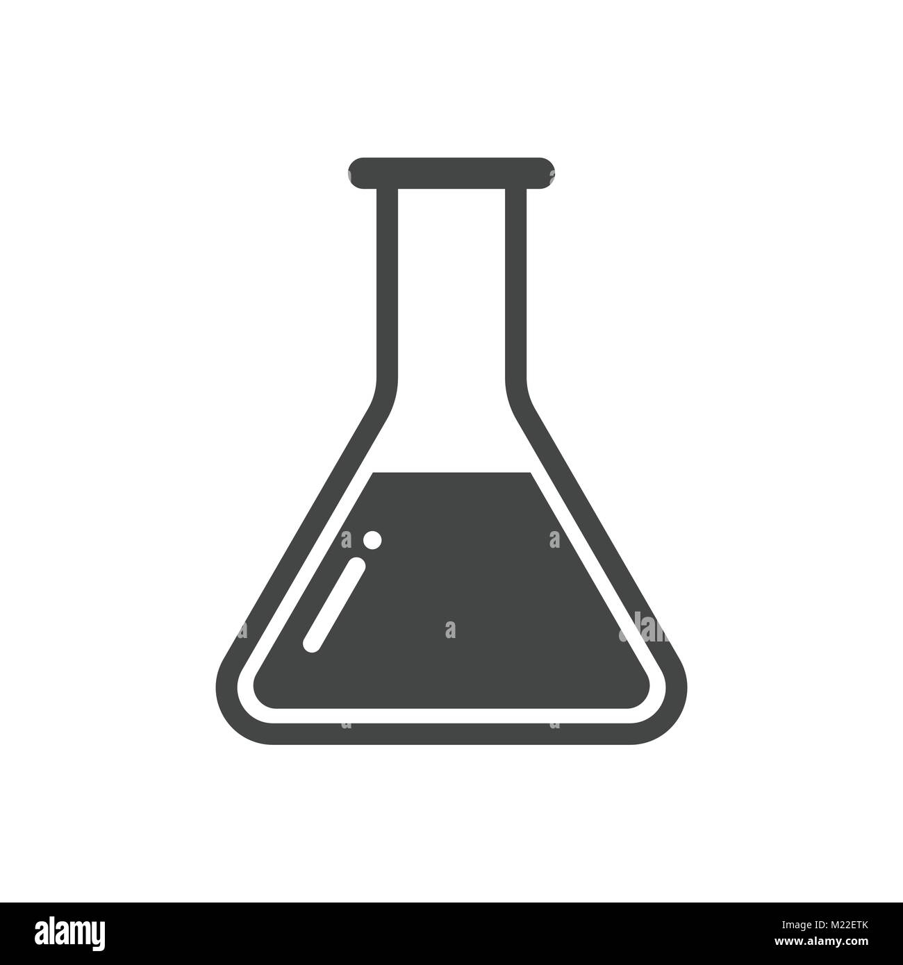 Chemical test tube pictogram icon. Laboratory glassware or beaker ...