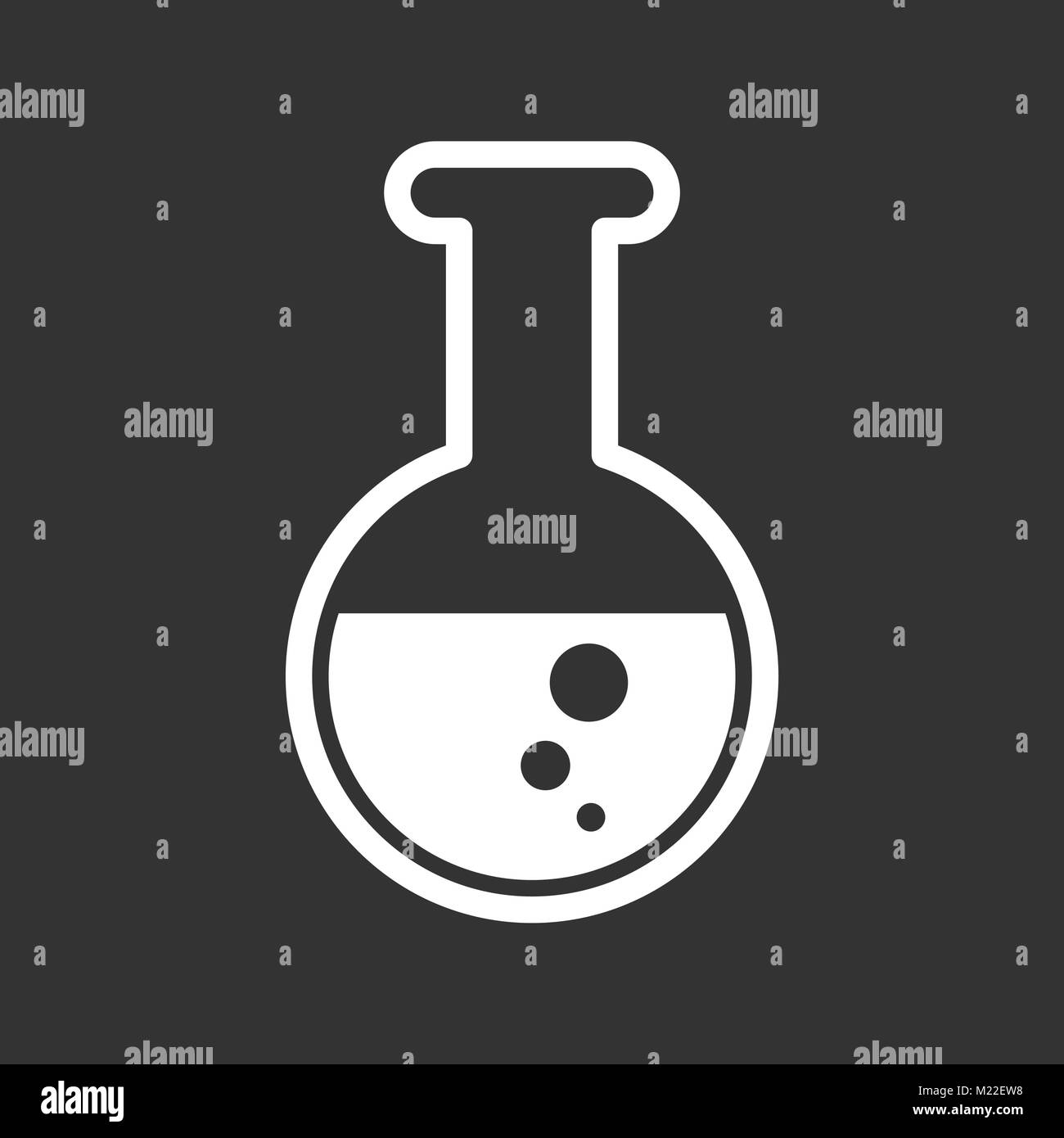 Chemical test tube pictogram icon. Chemical lab equipment isolated on ...