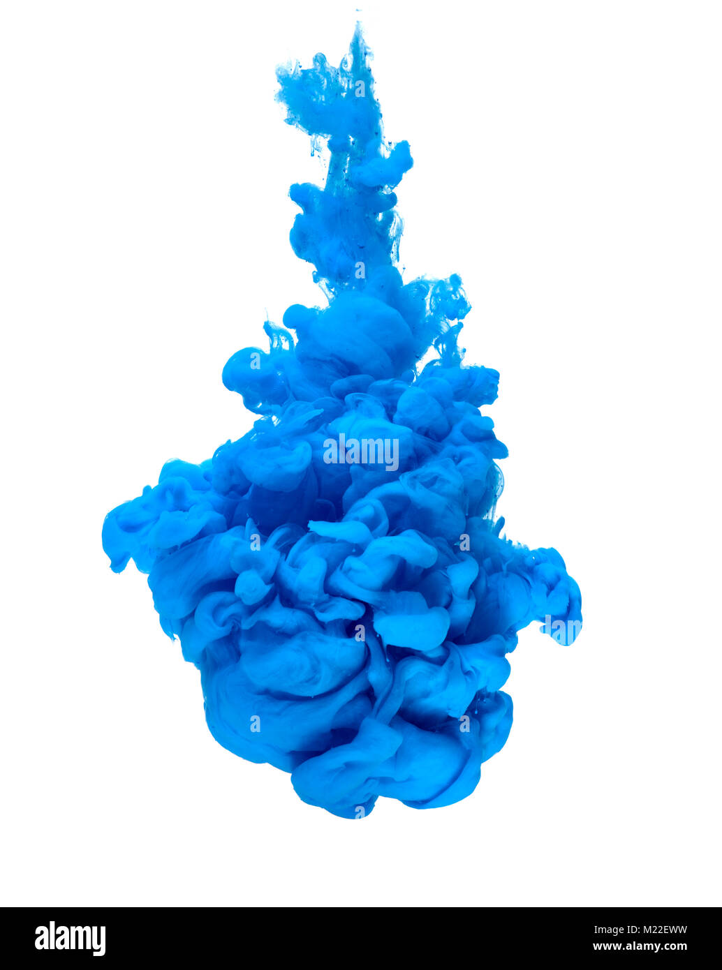blue color paint pouring in water Stock Photo - Alamy