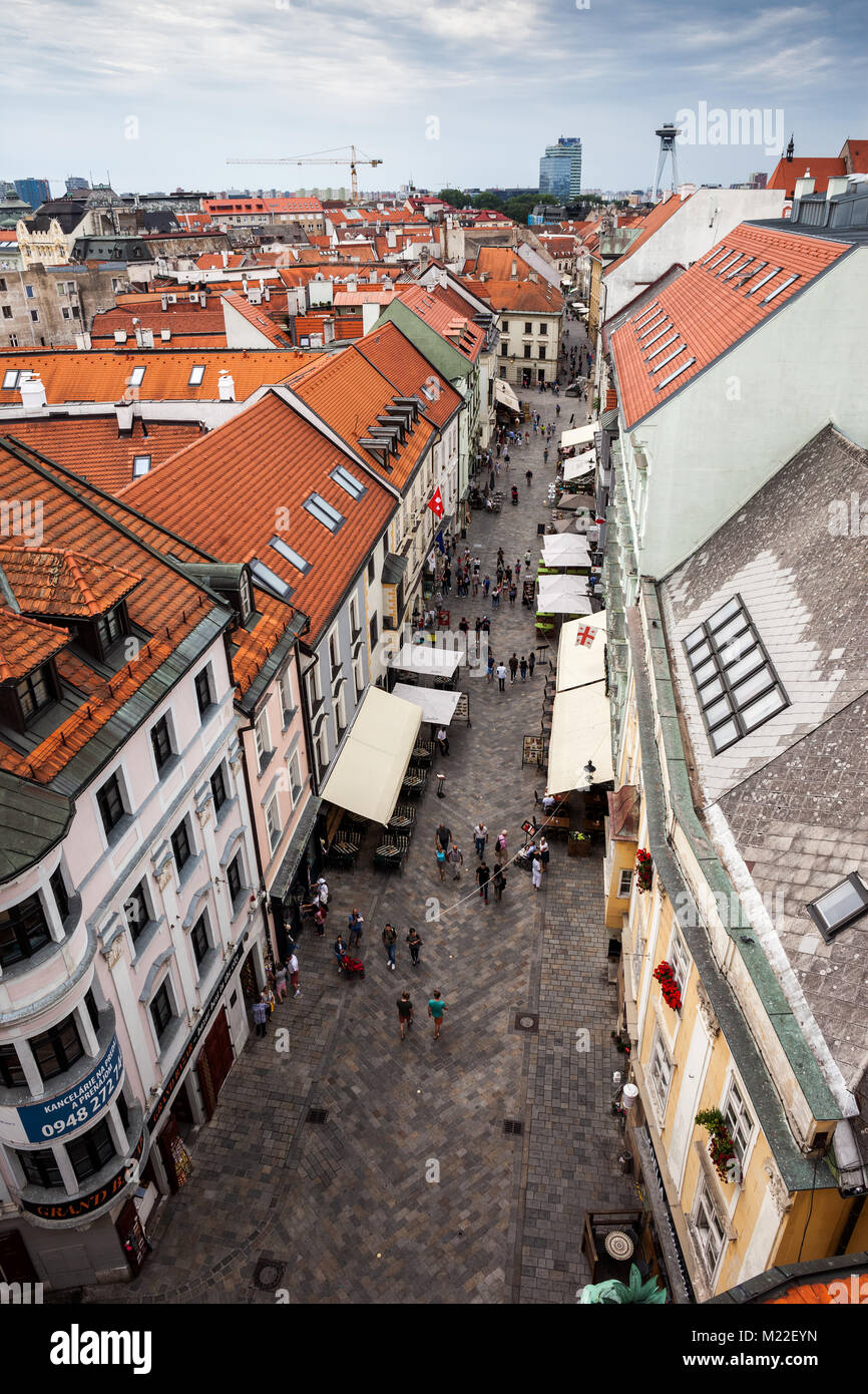 View over historic houses and michalska street hi-res stock photography ...