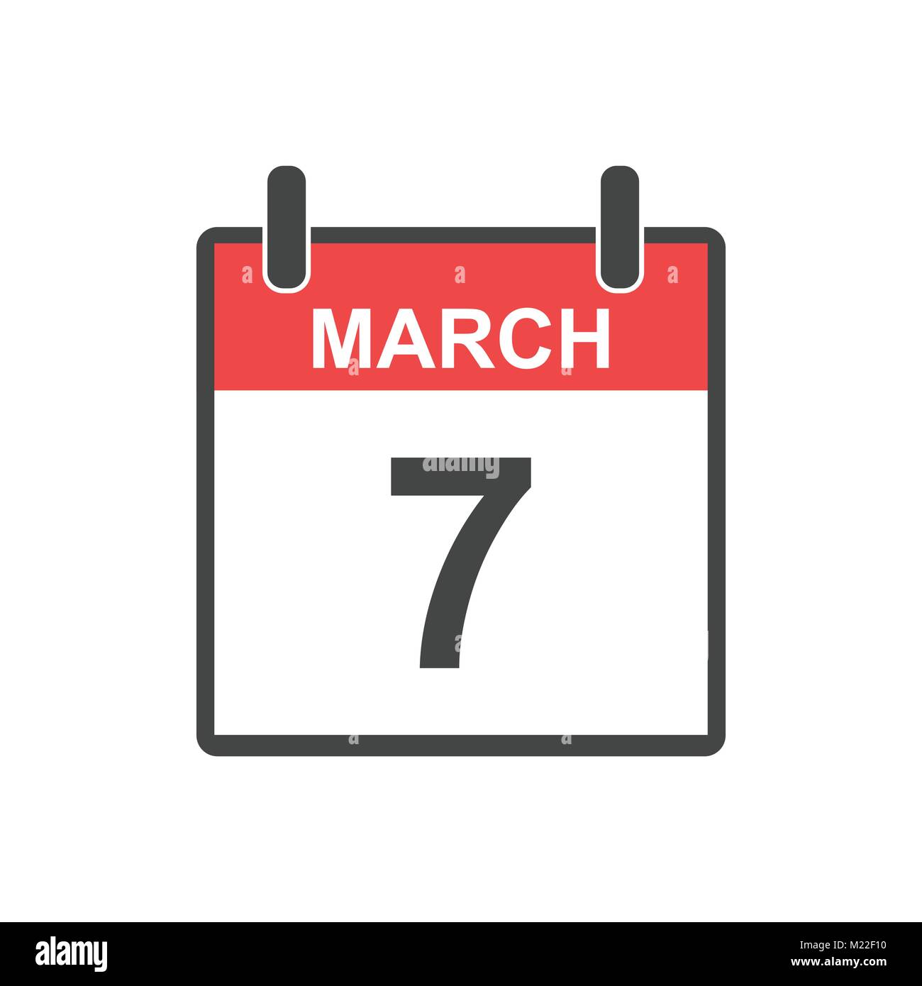 March 7 calendar icon. Vector illustration in flat style Stock Vector ...