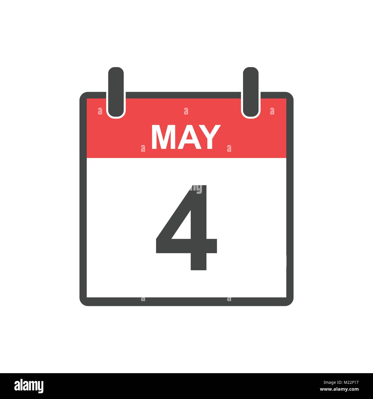 May 4 calendar icon. Vector illustration in flat style Stock Vector ...