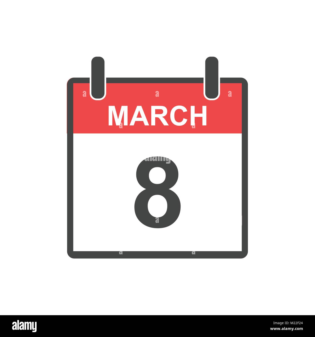 March 8 calendar icon. International womens day. Vector illustration in ...