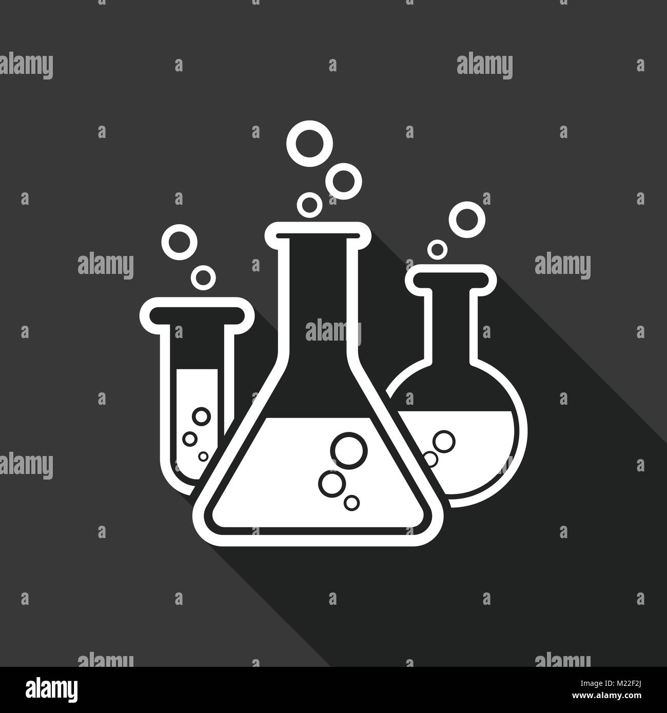 Chemical test tube pictogram icon. Laboratory glassware or beaker ...