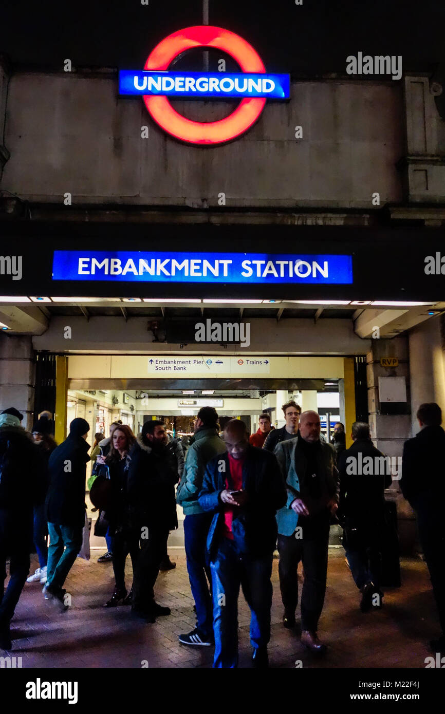 Embankment Tube station, London, England, Uk Stock Photo - Alamy