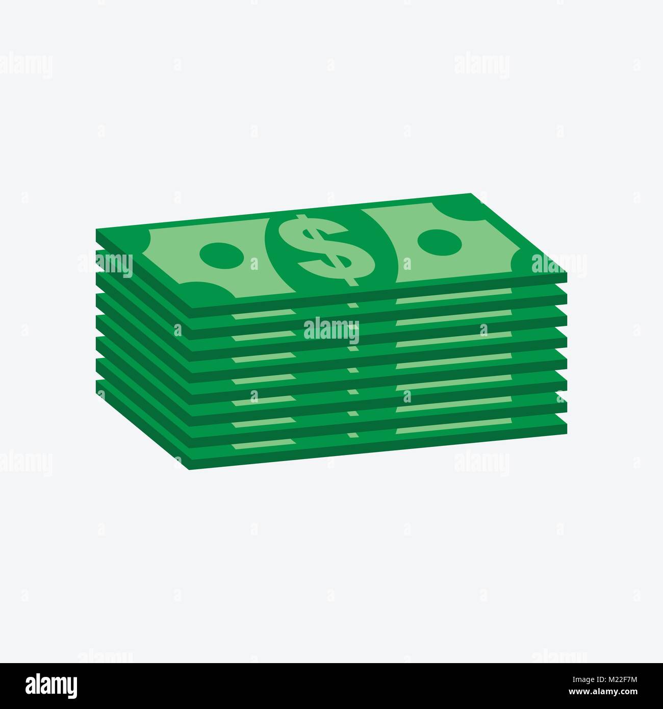 Stacks dollar cash. Vector illustration in flat design on white ...