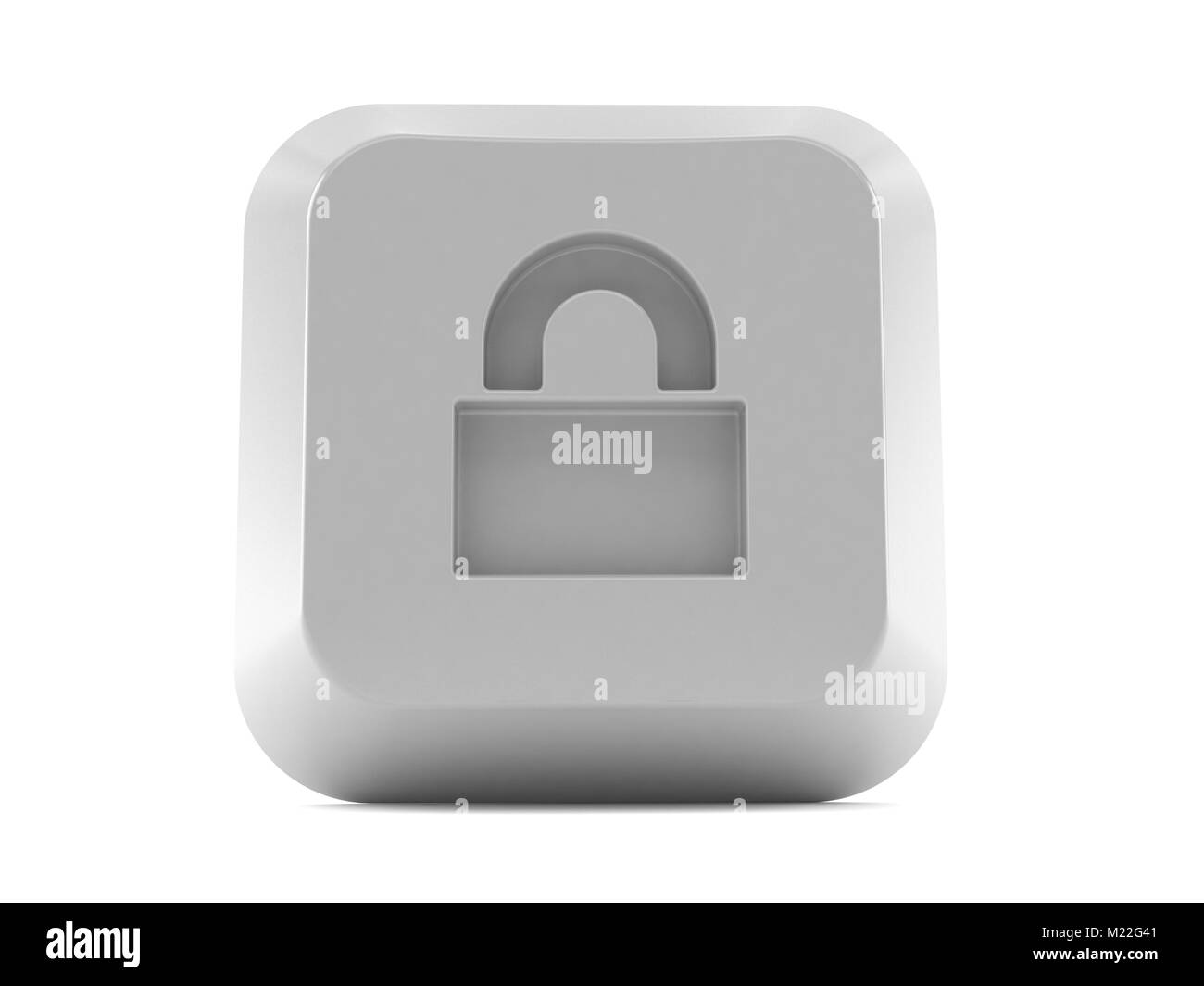 Keyboard button with padlock icon isolated on white background Stock ...