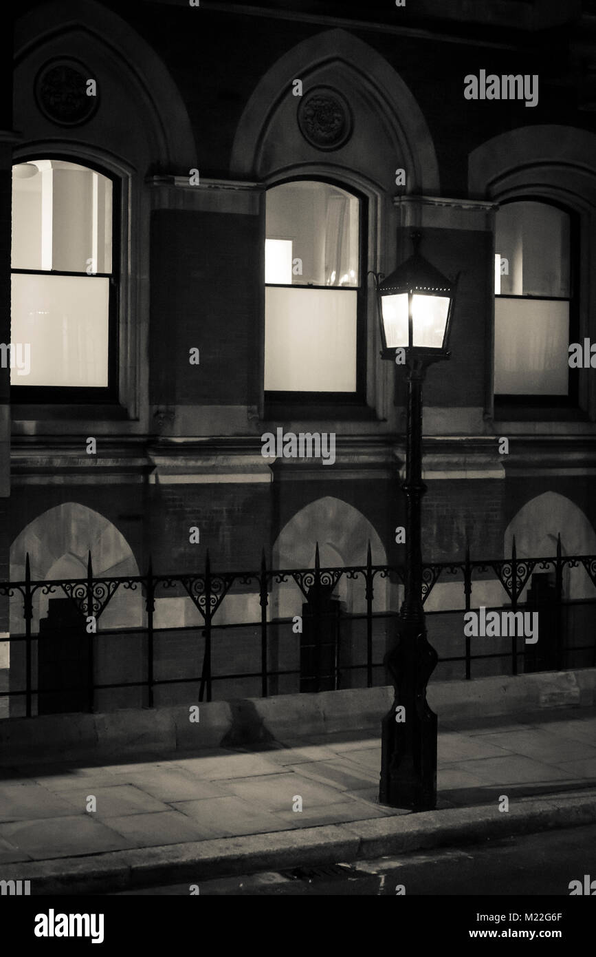 Victorian Gothic or Neo-Gothic style architecture with a typical street ...