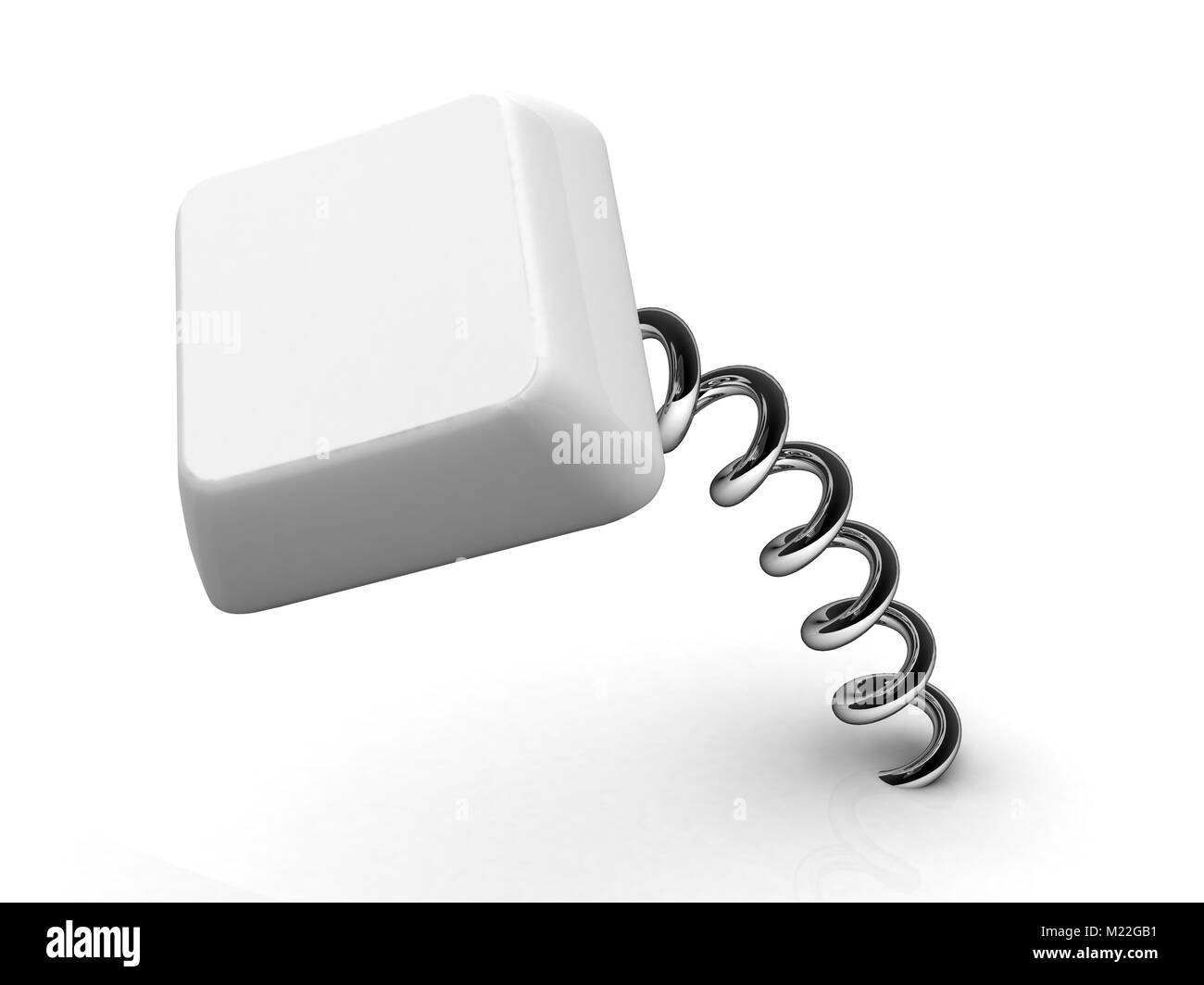 Blank keyboard key on spring isolated on white background Stock Photo ...