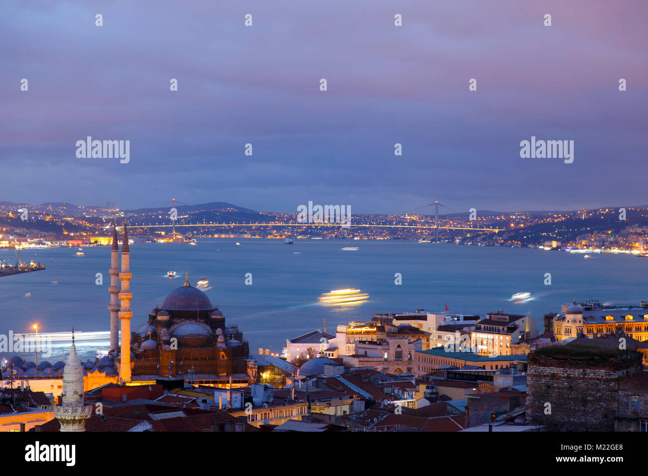 Istanbul view from top of the roof that placed inner city during very ...
