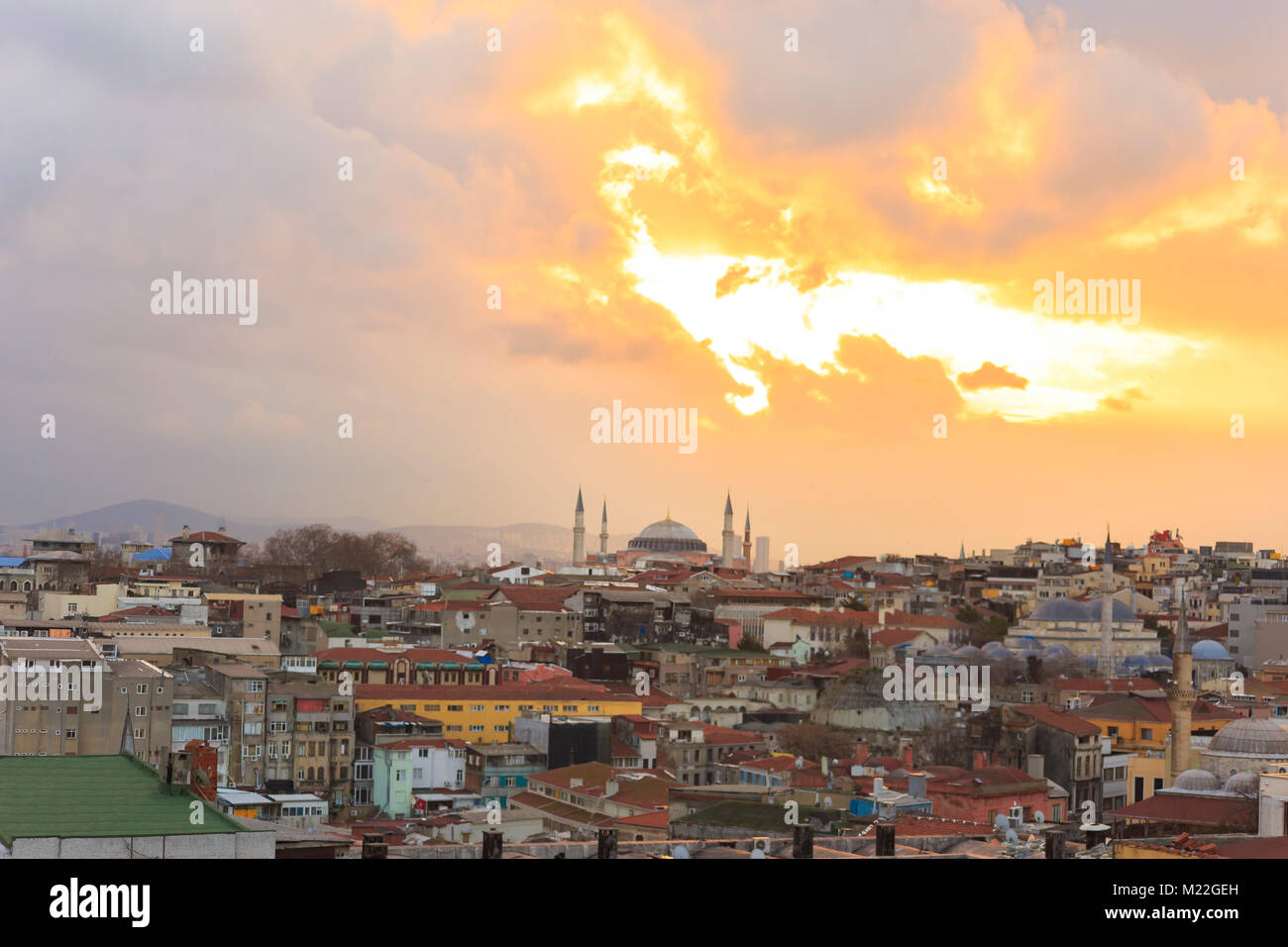 Istanbul view from top of the roof that placed inner city Stock Photo ...