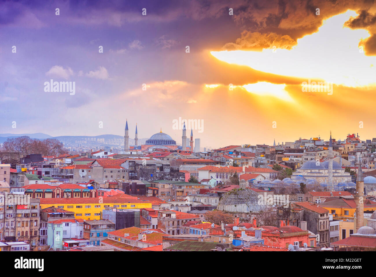 Istanbul view from top of the roof that placed inner city Stock Photo ...