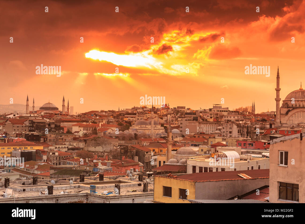 Istanbul view from top of the roof that placed inner city Stock Photo ...
