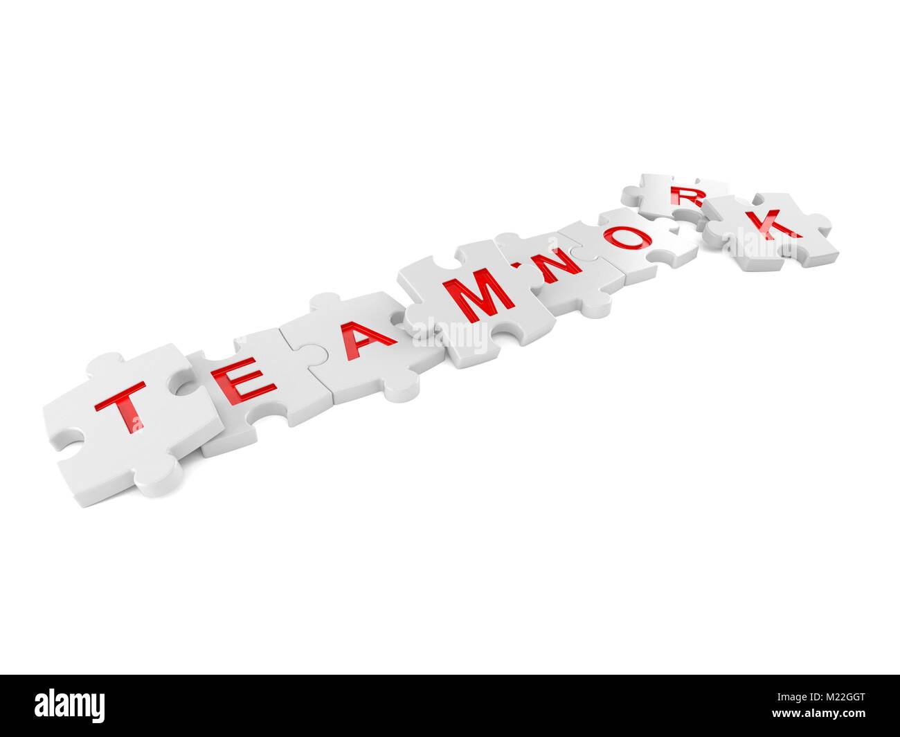 Teamwork jigsaw puzzle concept isolated on white background Stock Photo ...
