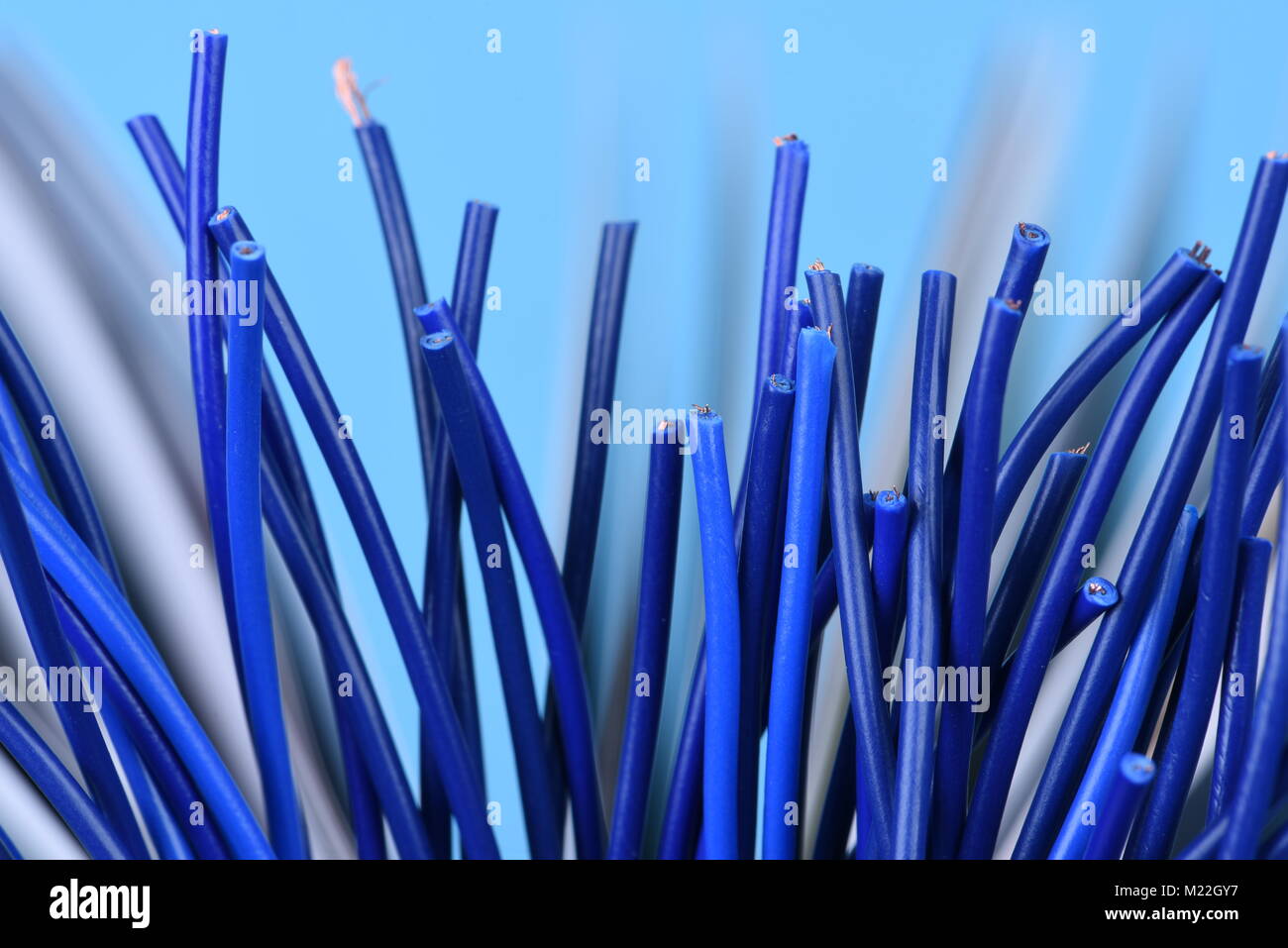 Electrical cables on metal board with reflection closeup Stock Photo ...