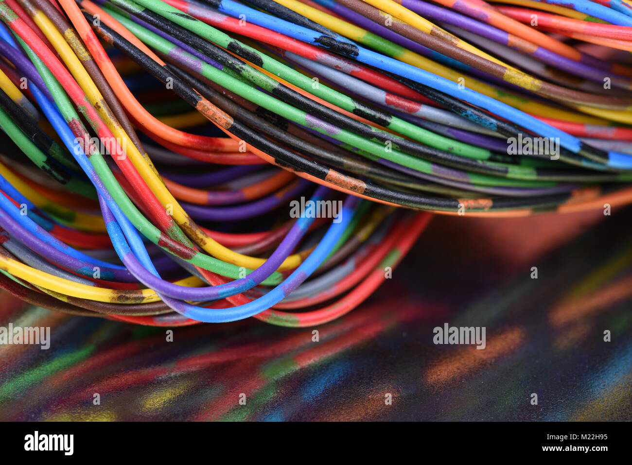 Colored wire closeup Stock Photo - Alamy