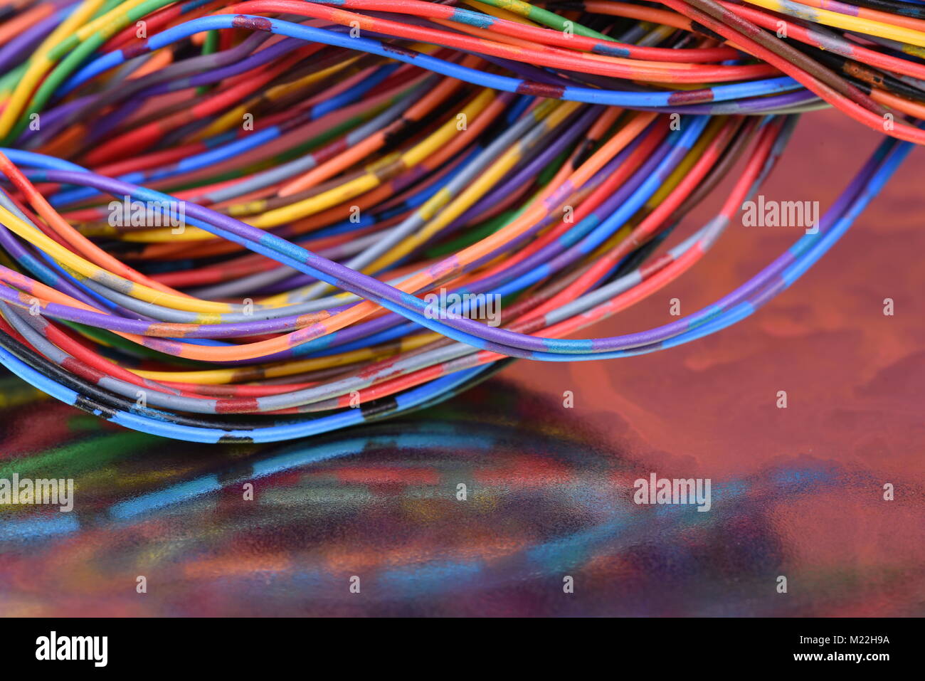Colored wire closeup Stock Photo - Alamy