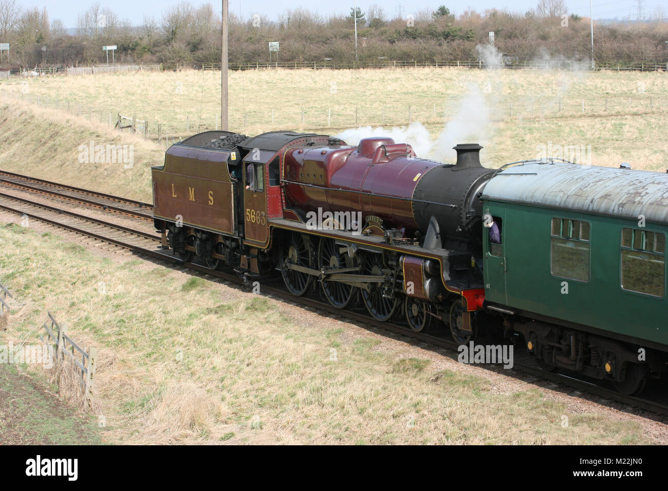 Jubilee Steam Loco 5690 Leander at the Great Central Railway Heritage ...