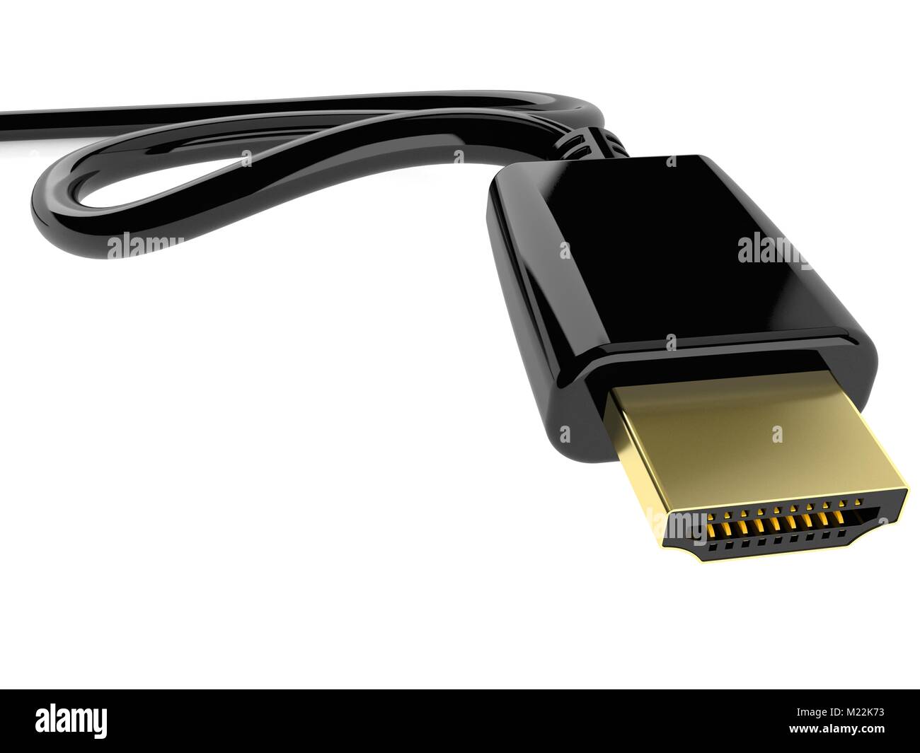 HDMI cable isolated on white background Stock Photo - Alamy
