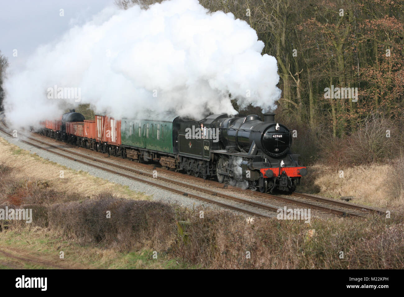 Stanier Mogul Steam Locomotive 42968 at the Great Central Railway ...