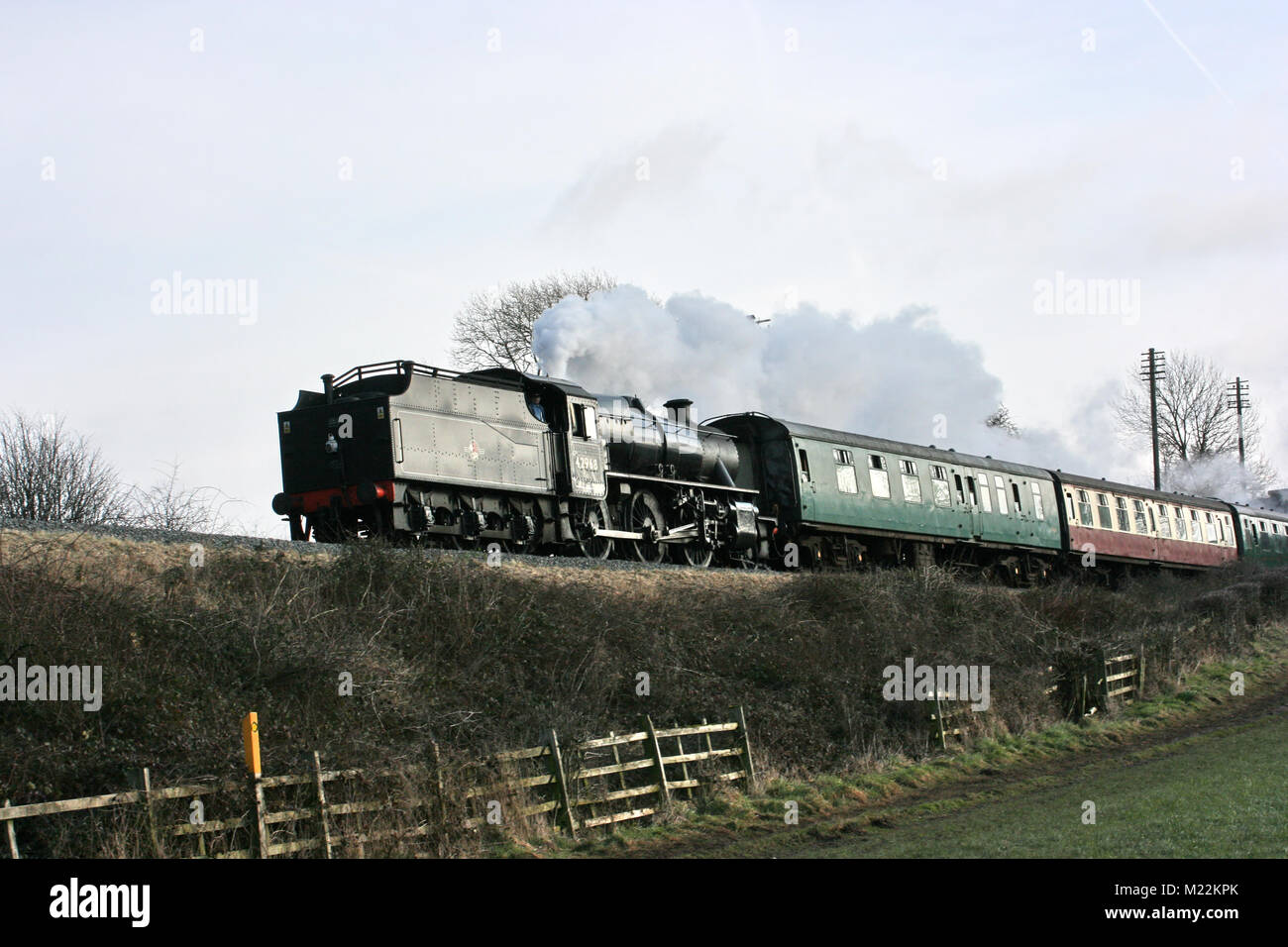 Stanier Mogul Steam Locomotive 42968 at the Great Central Railway ...