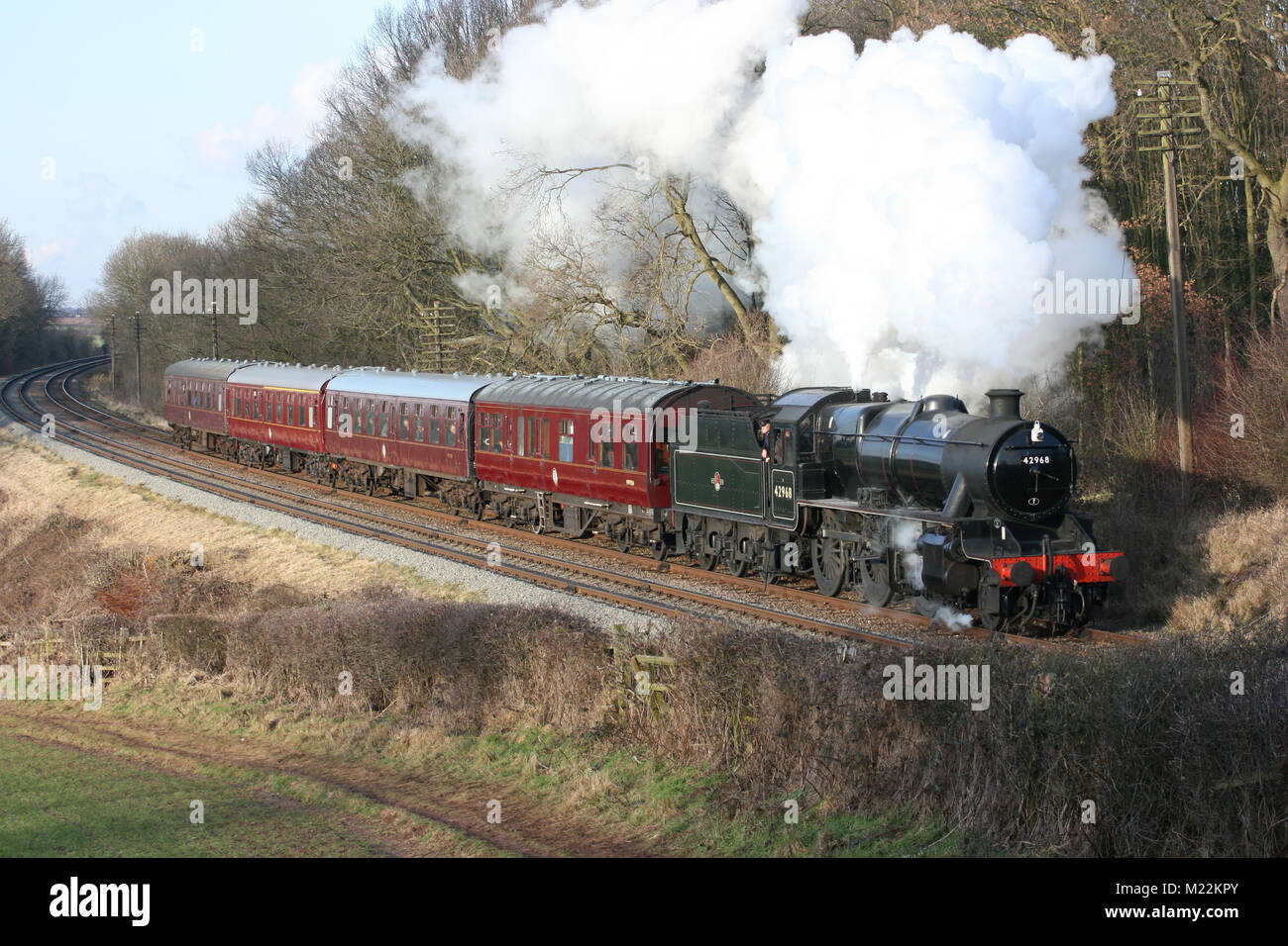 Stanier Mogul Steam Locomotive 42968 at the Great Central Railway ...