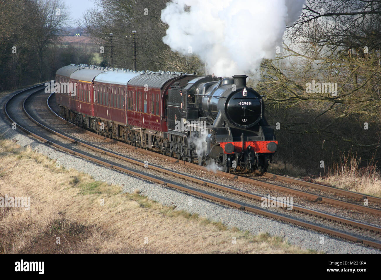 Stanier Mogul Steam Locomotive 42968 at the Great Central Railway ...