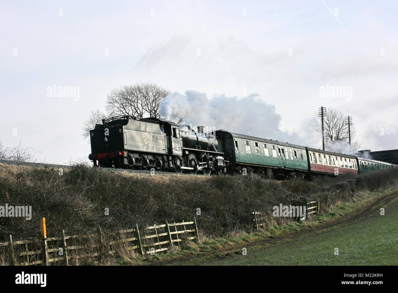 Stanier Mogul Steam Locomotive 42968 at the Great Central Railway ...