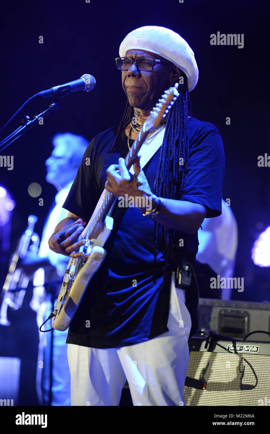 MIAMI, FL - APRIL 01: Nile Rodgers of Chic performs at Bayfront Park ...