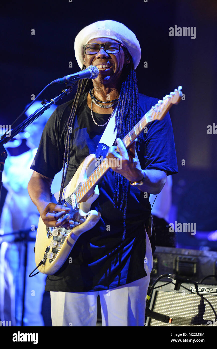 MIAMI, FL - APRIL 01: Nile Rodgers of Chic performs at Bayfront Park ...