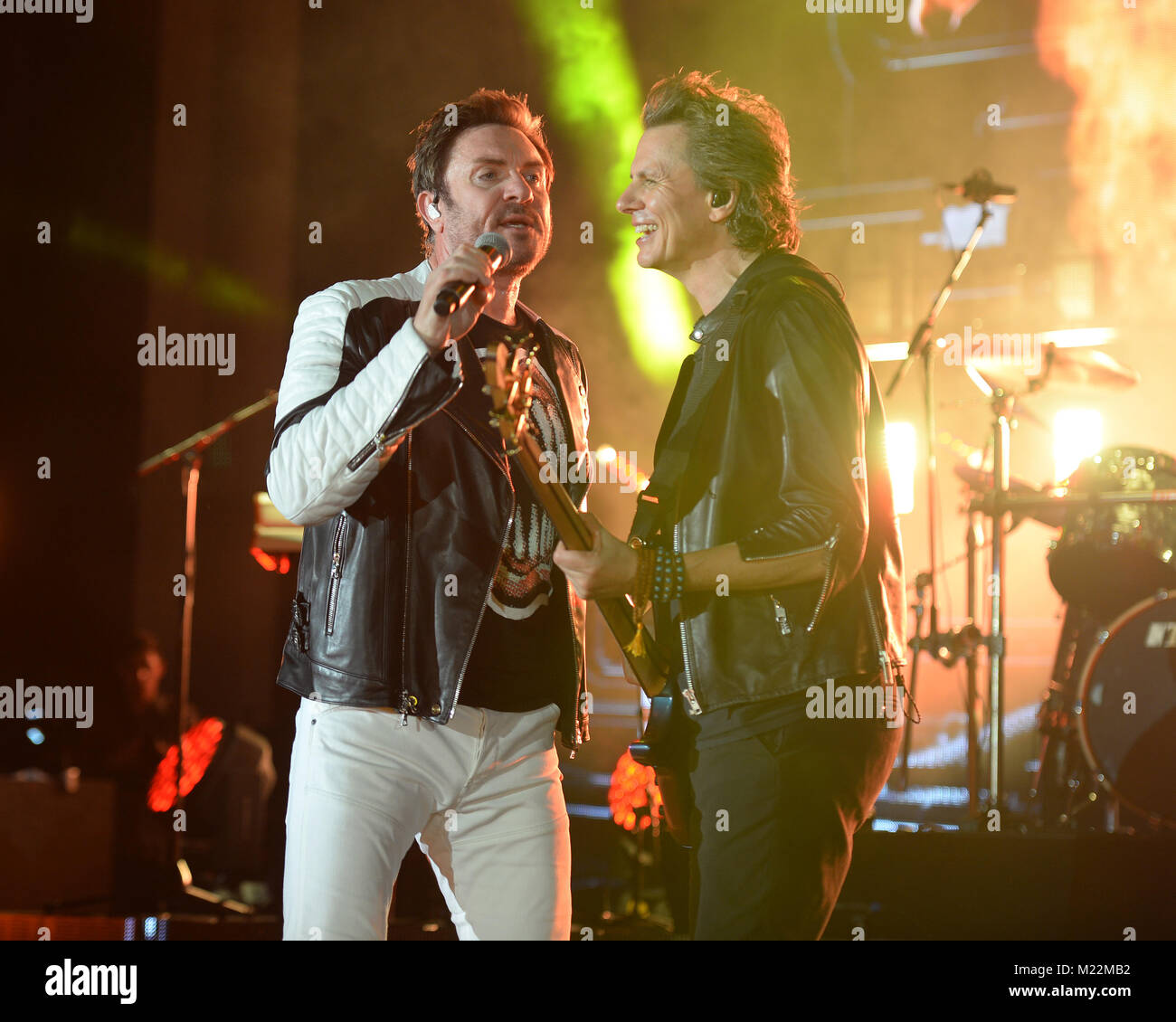 MIAMI, FL - APRIL 01: John Taylor, Simon Le Bon, Dom Brown of the music ...