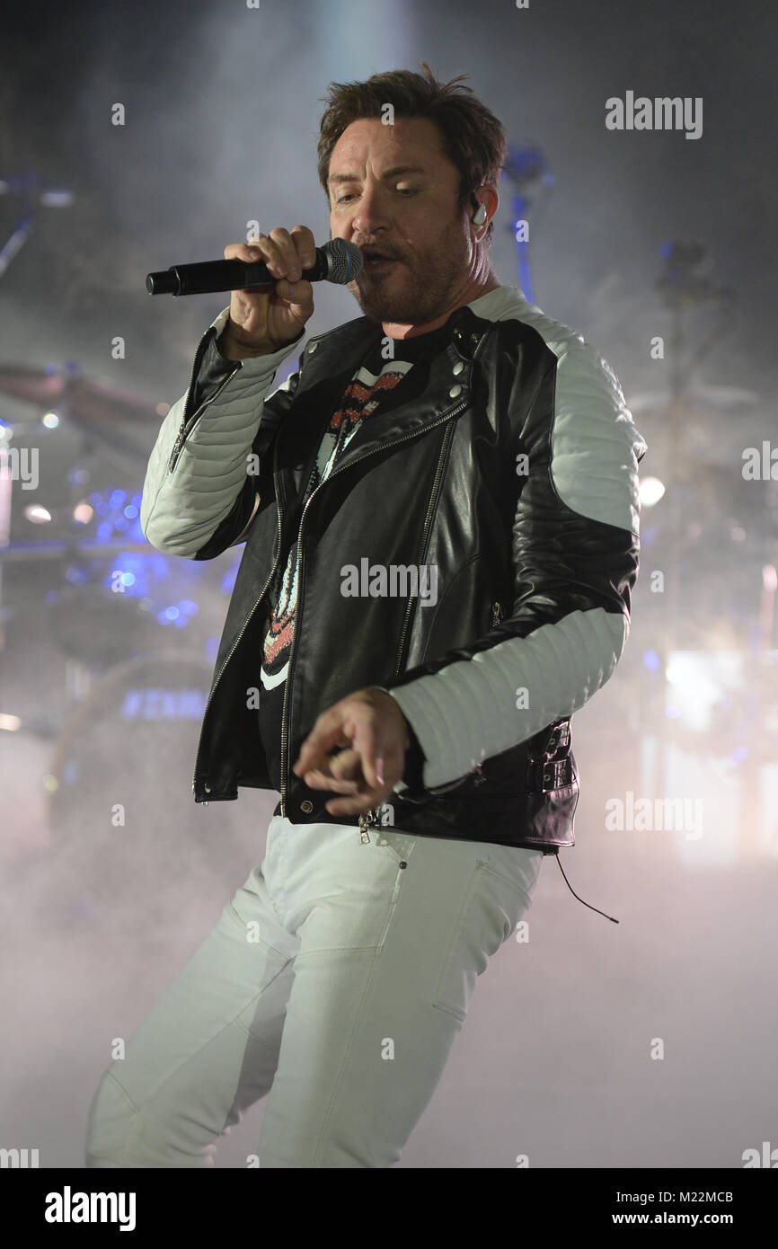 MIAMI, FL - APRIL 01: John Taylor, Simon Le Bon, Dom Brown of the music ...