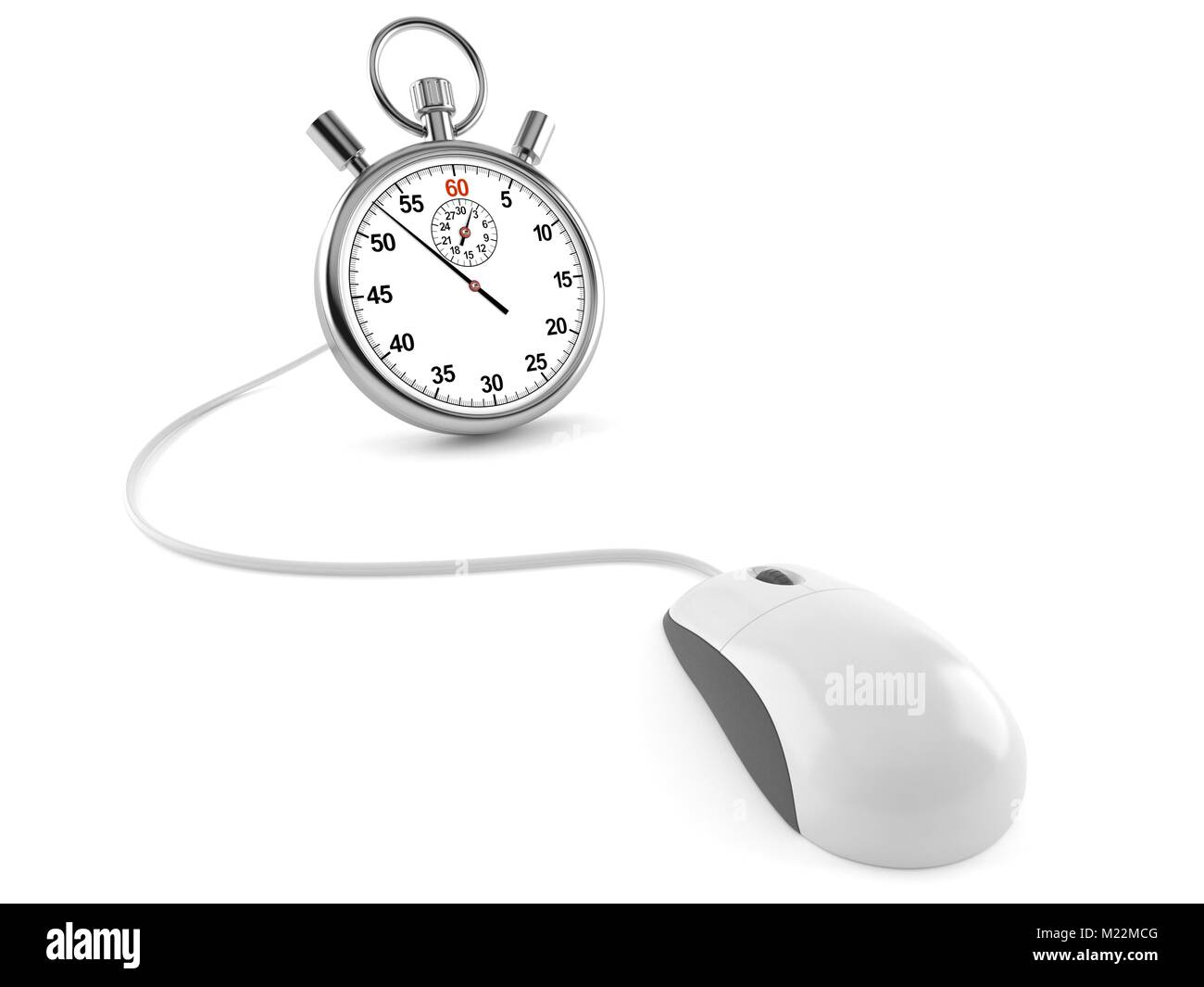 Stopwatch with computer mouse isolated on white background Stock Photo ...