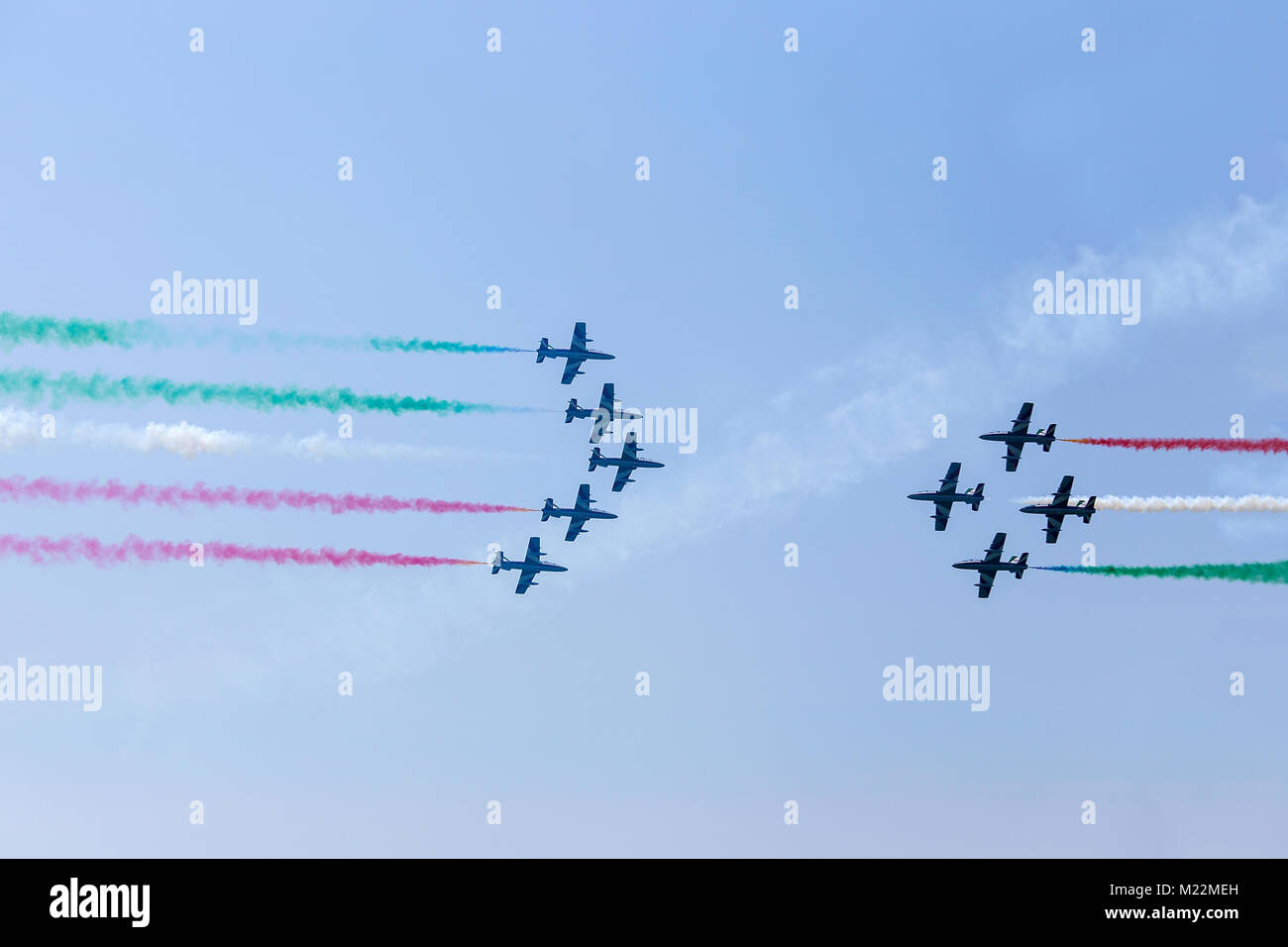 Airshow of Frecce Tricolori - Italian acrobatic aircraft team ...