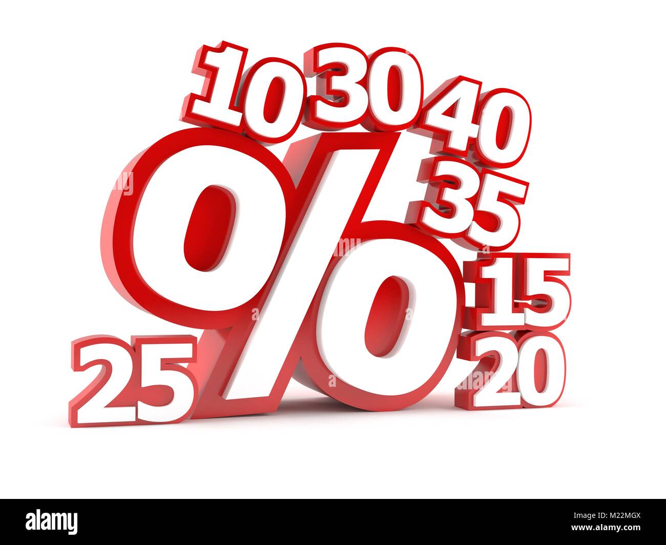 Percent symbol with numbers isolated on white background Stock Photo ...
