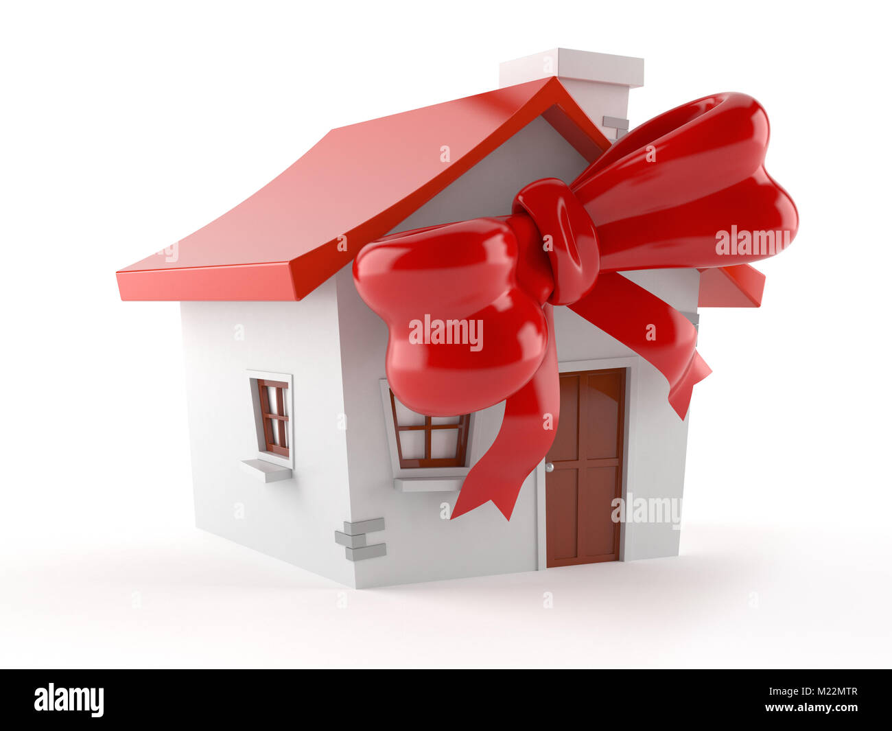 House with ribbon isolated on white background Stock Photo - Alamy