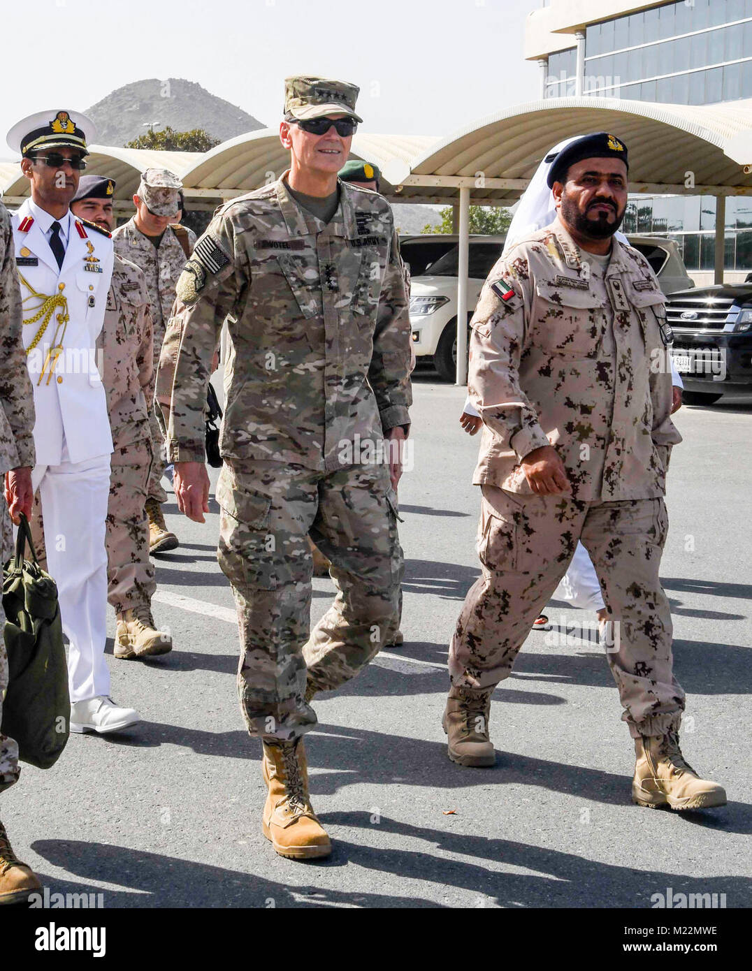 U.S. Army Gen. Joseph L. Votel, commander, U.S. Central Command, walks ...