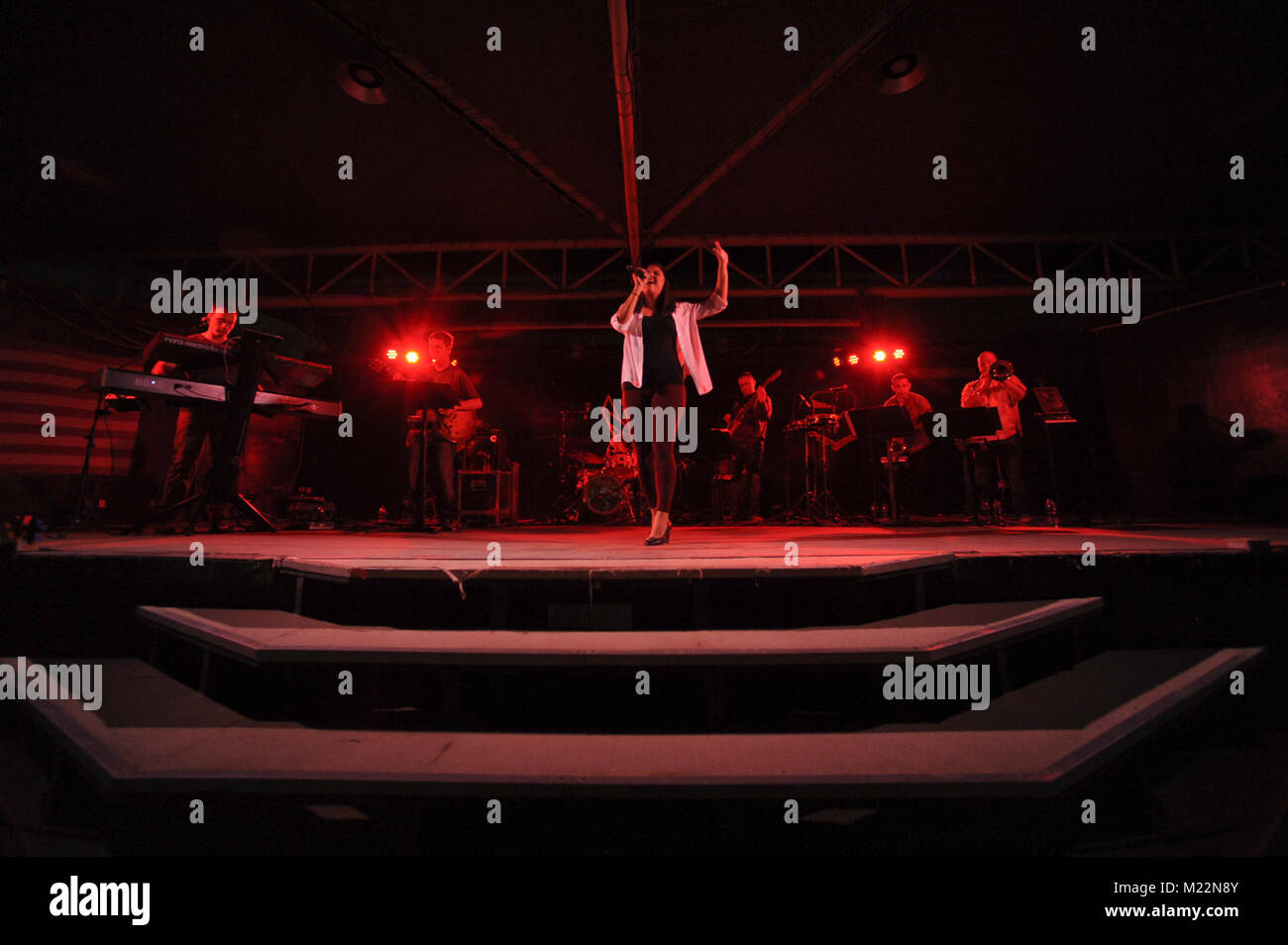 U.S. Air Force Airman 1st Class Danielle Diaz, a vocalist with the ...