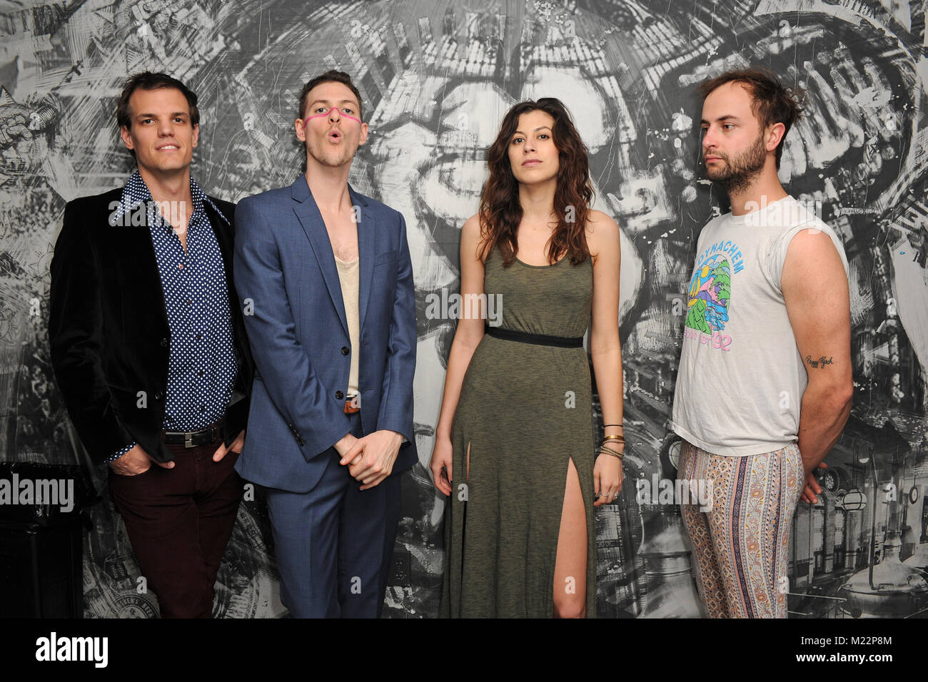 FORT LAUDERDALE, FL - MARCH 13: Zak Appleby, Matt Myers, Katie Toupin, Shane Cody of Houndmouth ...