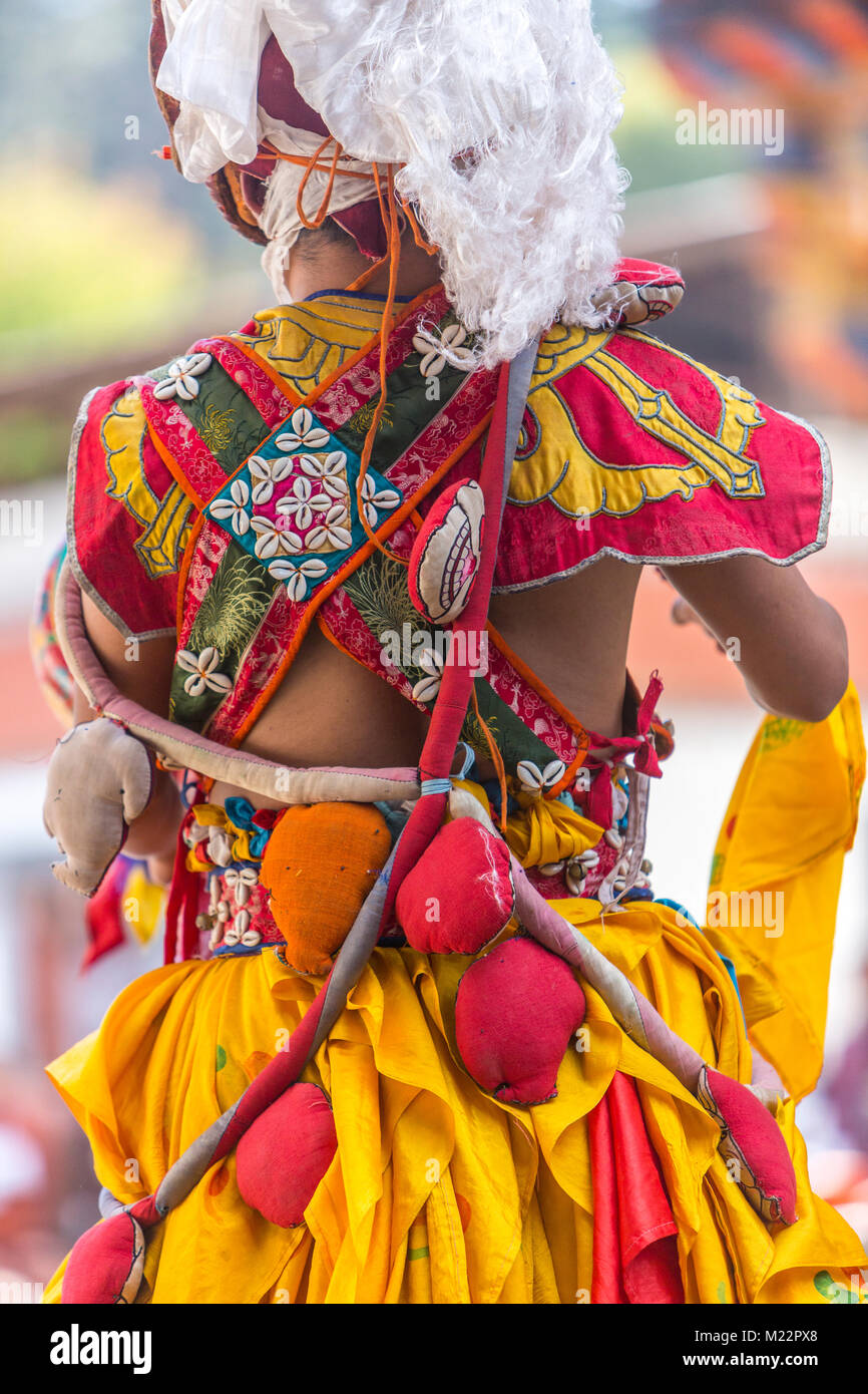 Prakhar Lhakhang, Bumthang, Bhutan. Backside of Buddhist Monk's Costume ...
