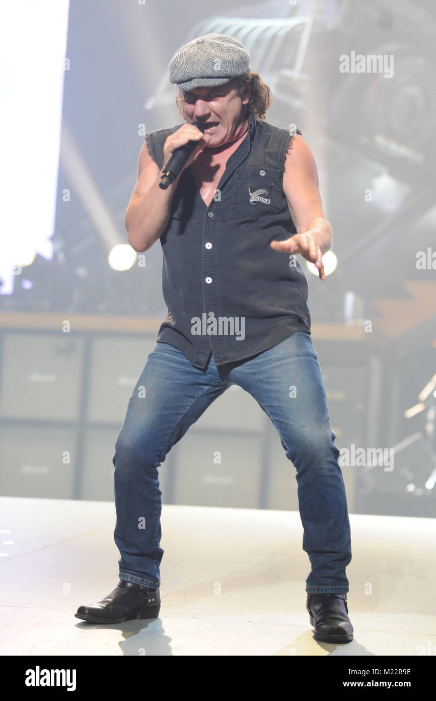 SUNRISE, FL - DECEMBER 20: Brian Johnson of AC/DC perform at the Bank ...